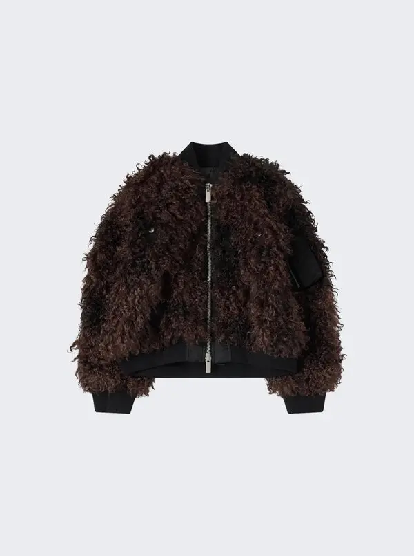 Sacai Curly Faux Fur Bomber Jacket