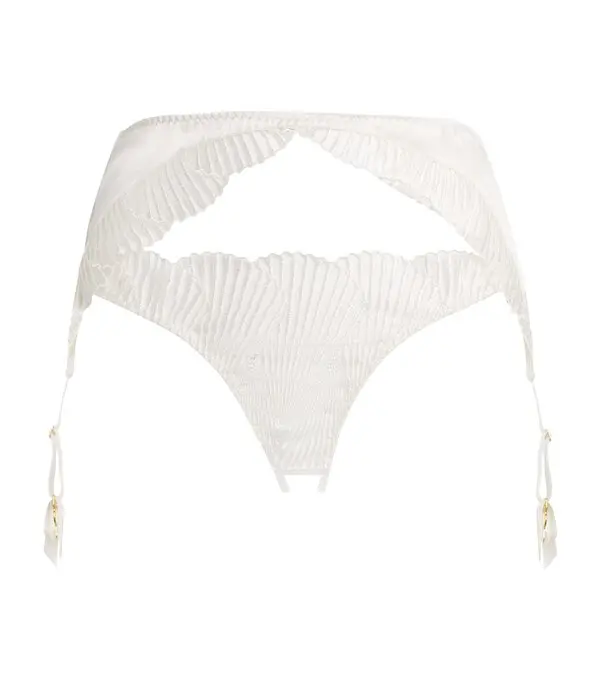 COCO DE MER Stretch-silk Lace Athena Suspenders