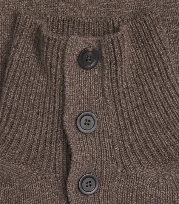 Johnstons Of Elgin Cashmere Button-neck Sweater