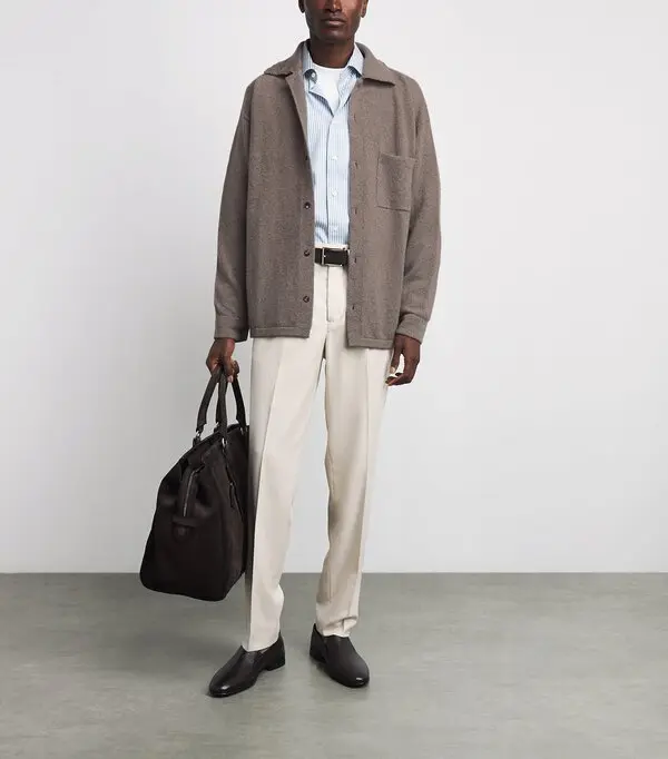 Johnstons Of Elgin Cashmere Tweel Overshirt