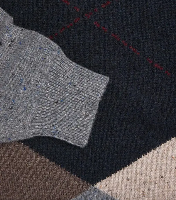 Johnstons Of Elgin Cashmere Exploded Argyle Sweater