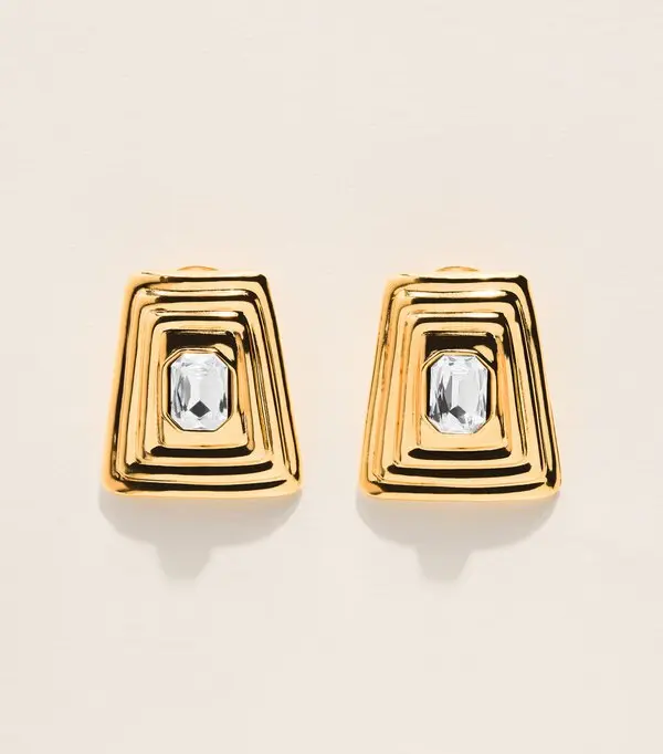 Alessandra Rich Crystal-embellished Clip-on Earrings - Gold