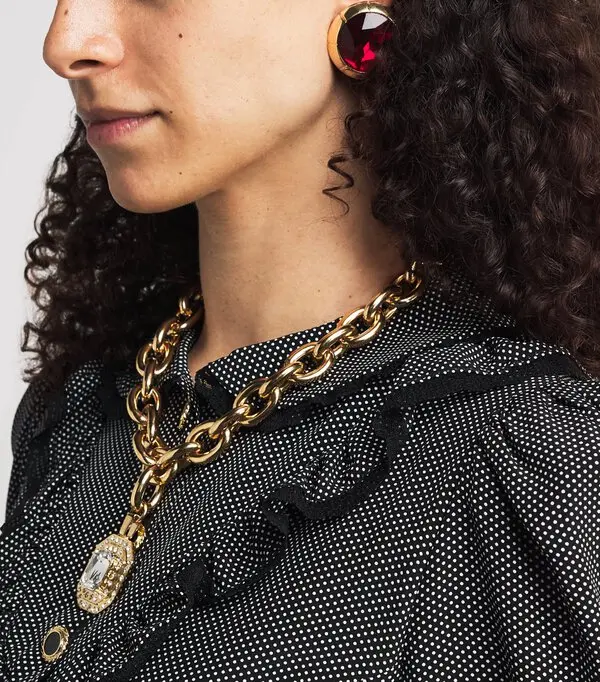 Alessandra Rich Embellished Round Clip-on Earrings
