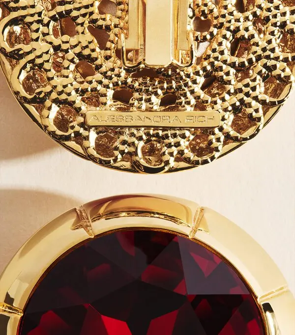 Alessandra Rich Embellished Round Clip-on Earrings