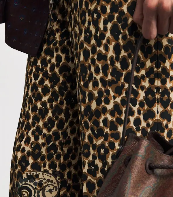 Etro Silk Leopard Print Paisley Trousers