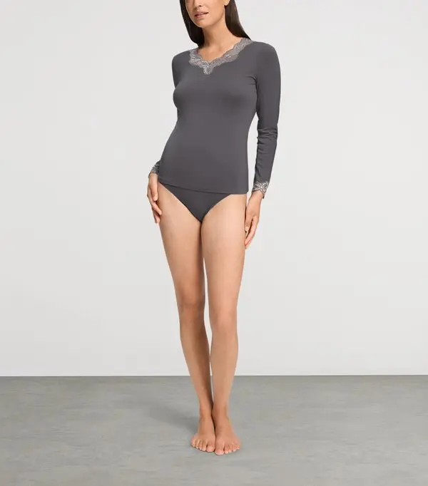 Hanro Lace-trim Long-sleeve T-shirt