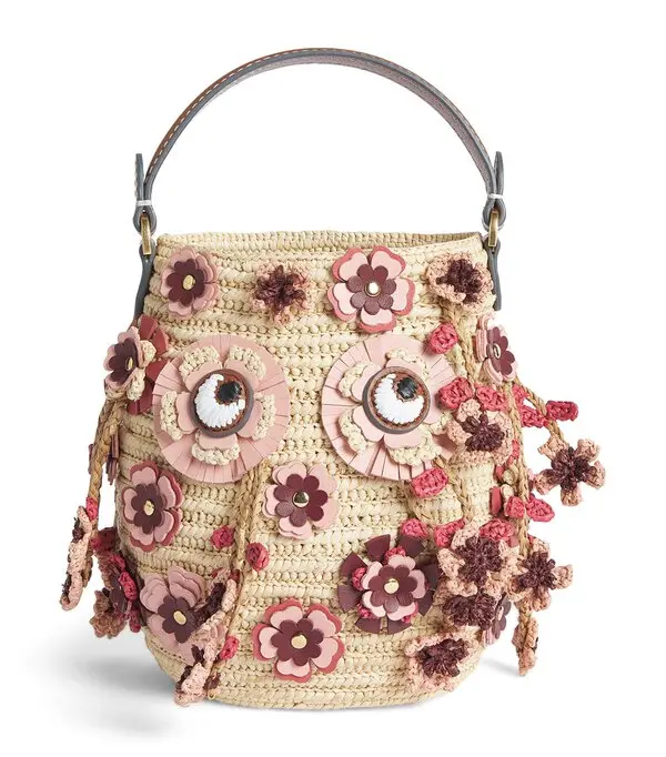 ANYA HINDMARCH Raffia Blossom Creature Cross-body Bag - Beige