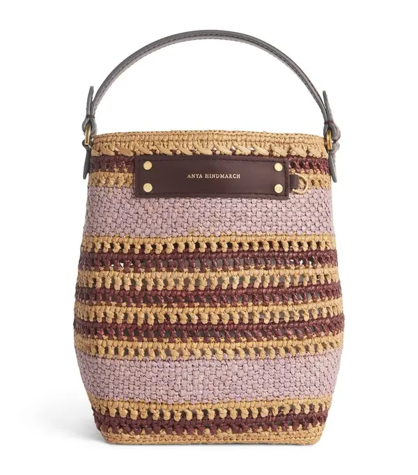 ANYA HINDMARCH Raffia Stripe Cross-body Bag - Purple