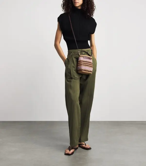 ANYA HINDMARCH Raffia Stripe Cross-body Bag