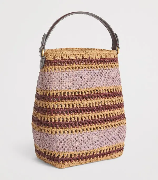 ANYA HINDMARCH Raffia Stripe Bucket Bag - Purple
