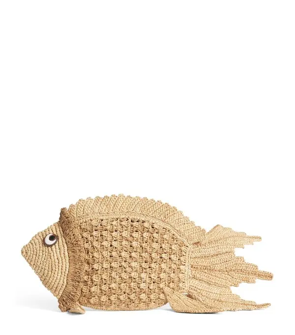 ANYA HINDMARCH Raffia Fish Clutch Bag