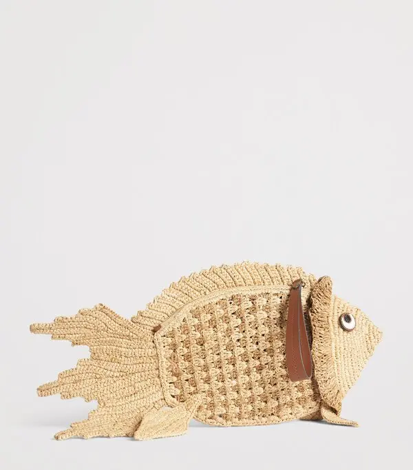ANYA HINDMARCH Raffia Fish Clutch Bag