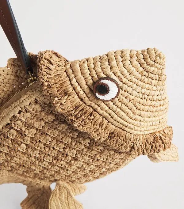 ANYA HINDMARCH Raffia Fish Clutch Bag