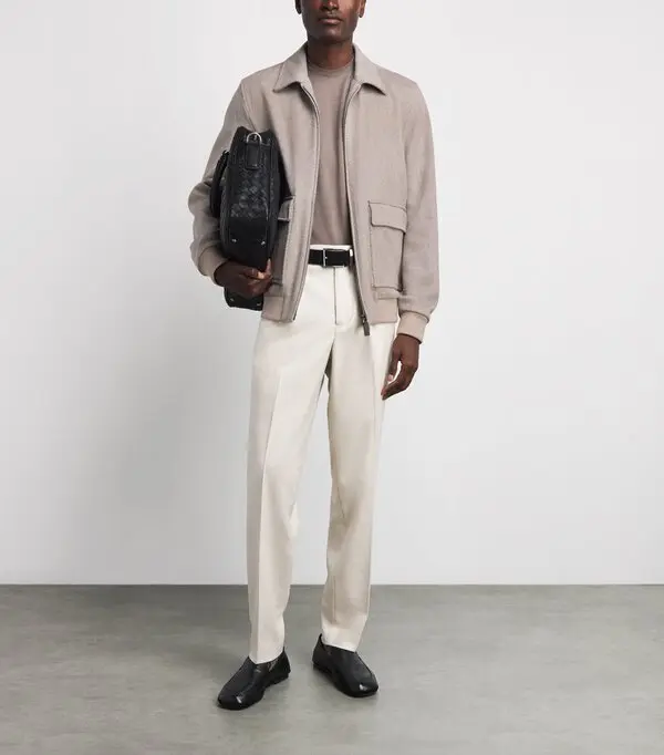 Herno Wool-cashmere Collar Bomber Jacket