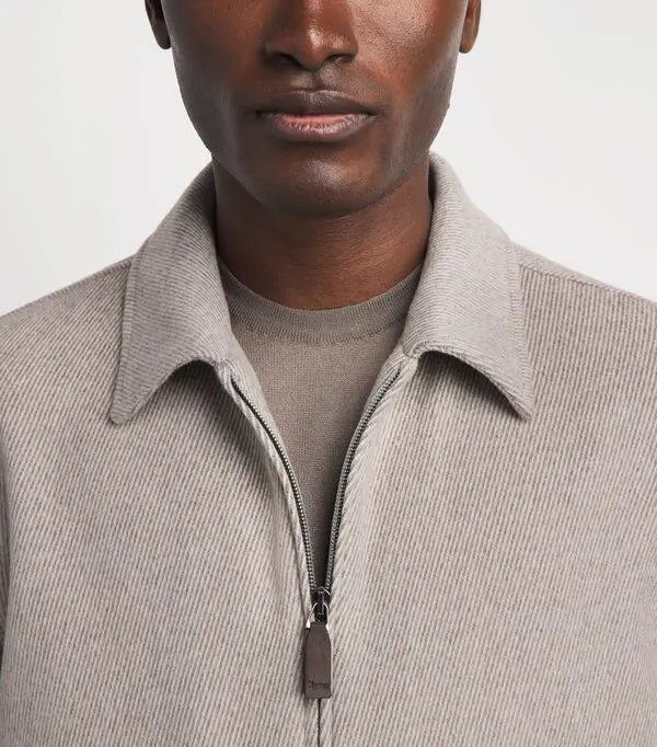 Herno Wool-cashmere Collar Bomber Jacket