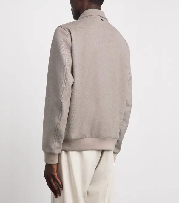 Herno Wool-cashmere Collar Bomber Jacket