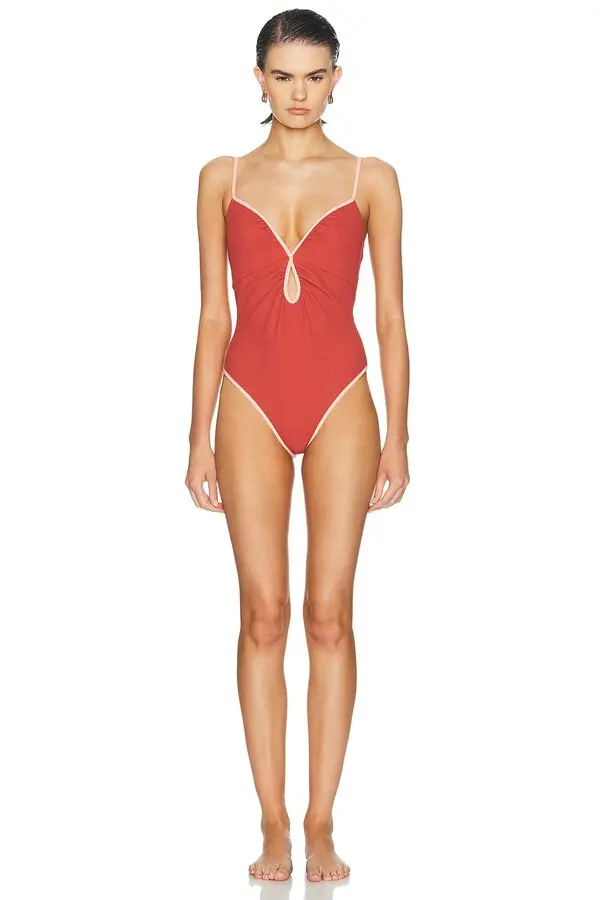 Johanna Ortiz Sundown Dust One Piece Swimsuit - Rusty Marsala