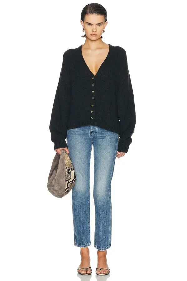 Khaite Axel Cashmere Cardigan In Grey