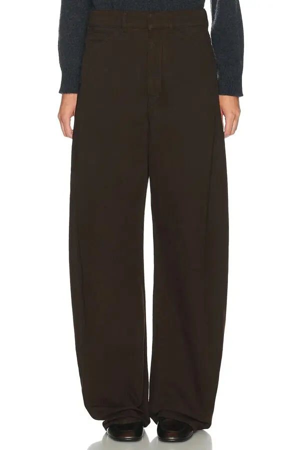 LEMAIRE High Waisted Curved Pants - Ristretto