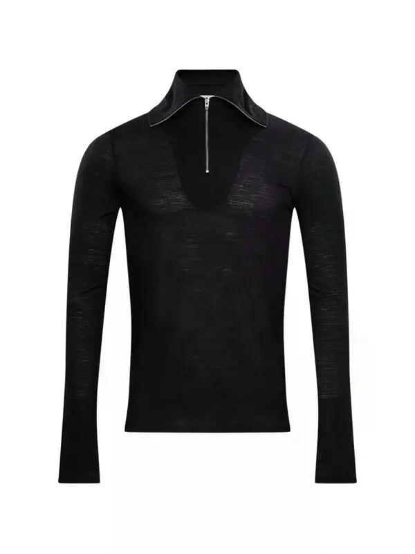 JIL SANDER Quarter-zip Long-sleeve Polo Shirt