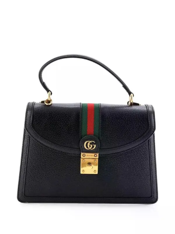 Gucci Ophidia Flap Top Handle Bag Leather Small Satchel