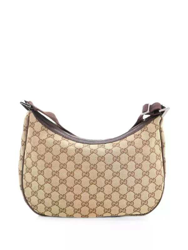 Gucci Saddle Zip Messenger Bag Gg Canvas With Leather Medium Crossbody Bag