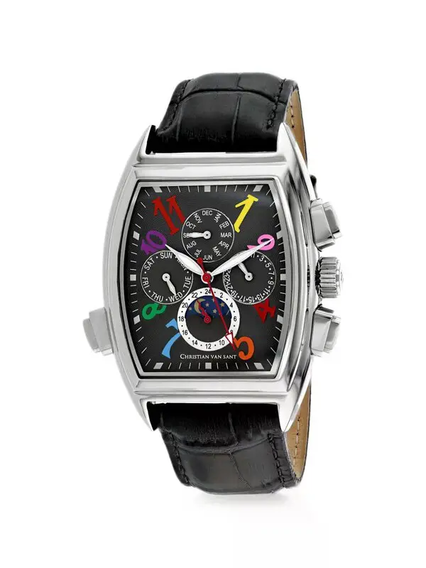 CHRISTIAN VAN SANT Chronograph Watch With Moon-phase Indicator - Black