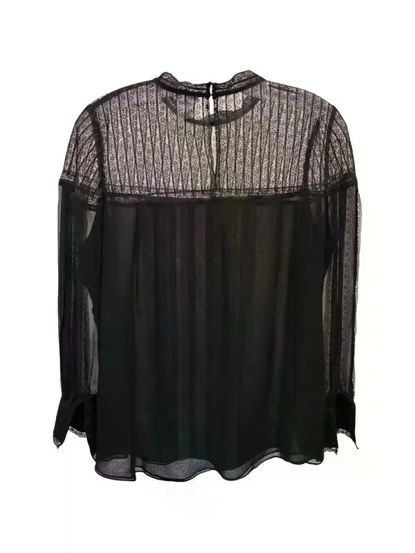 Oscar De La Renta Sheer Lace-panel Blouse