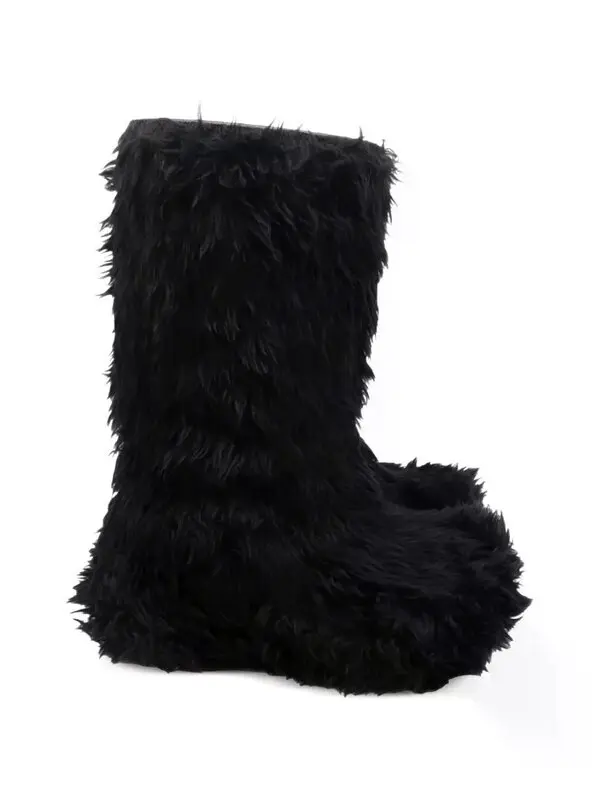 Balenciaga Crocs Faux-fur Boots - Black