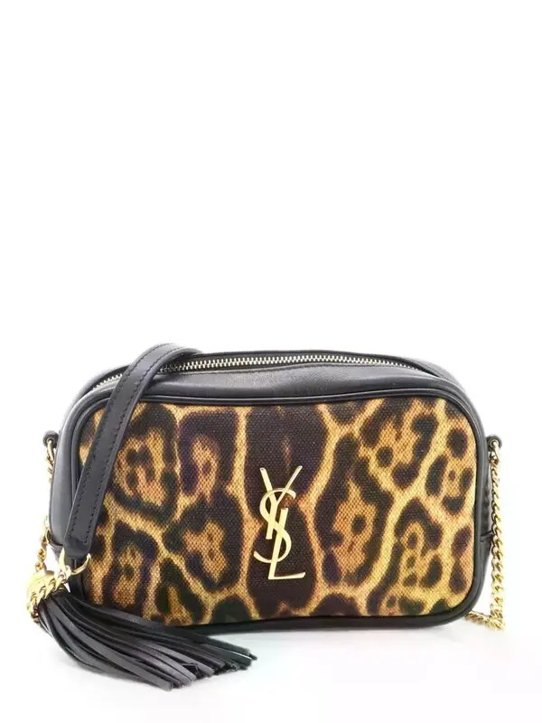 Saint Laurent Lou Camera Bag Printed Canvas And Leather Mini Crossbody Bag
