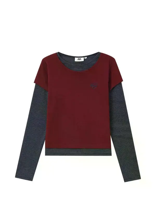 CHOCOOLATE Layered-effect Striped T-shirt