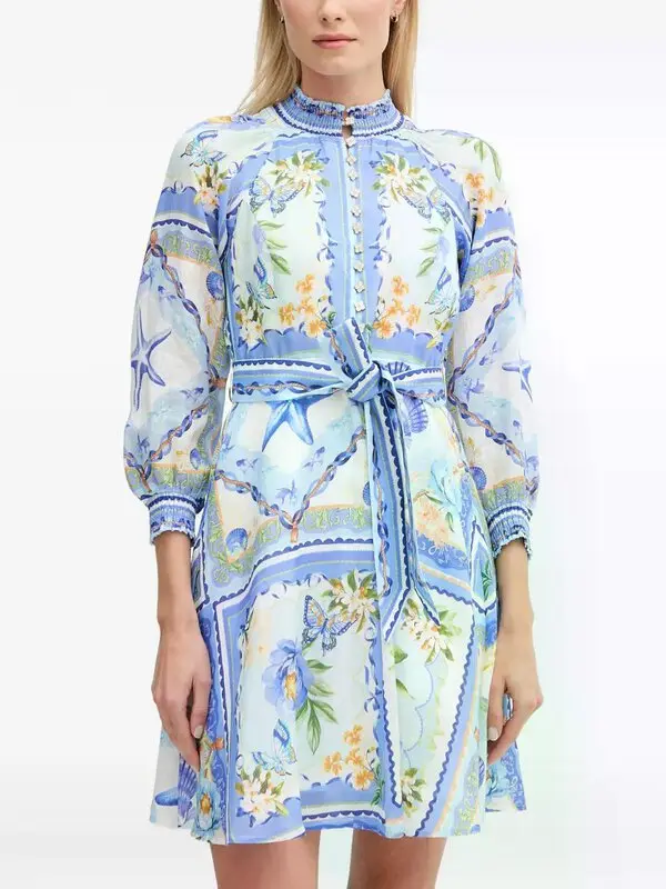 Hale Bob Lakelynn Floral Print Belted Mini Dress