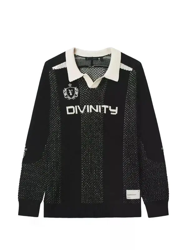 FIVE CM Logo-intarsia Open-collar Sweater