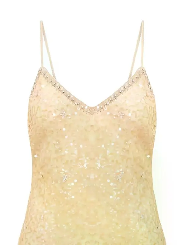 LoveShackFancy Mini Sequin-embellished Floral-patch Dress