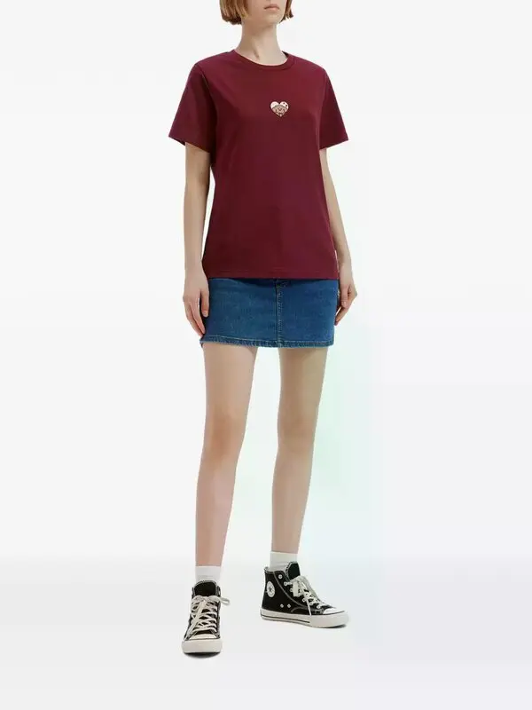 CHOCOOLATE Heart-motif Embroidered T-shirt