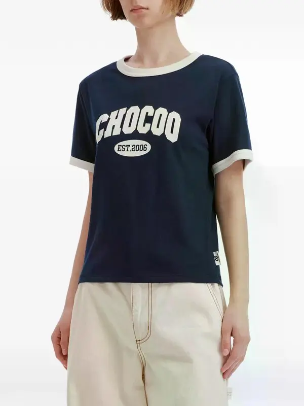 CHOCOOLATE Logo-print Ringer T-shirt