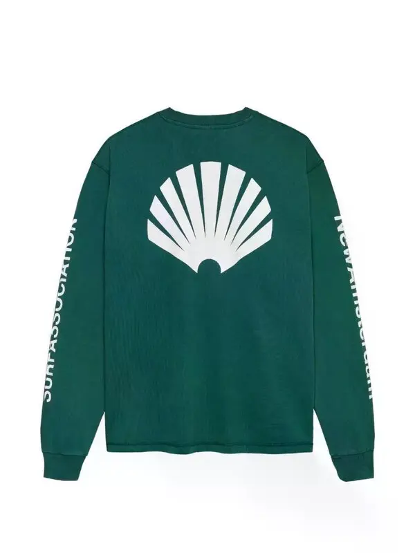 NEW AMSTERDAM SURF ASSOCIATION Bottle Cotton Logo Print Long Sleeve Sweater