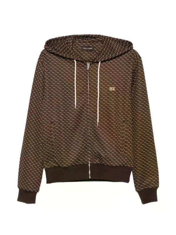 WALES BONNER Geometric-pattern Zip-up Hoodie