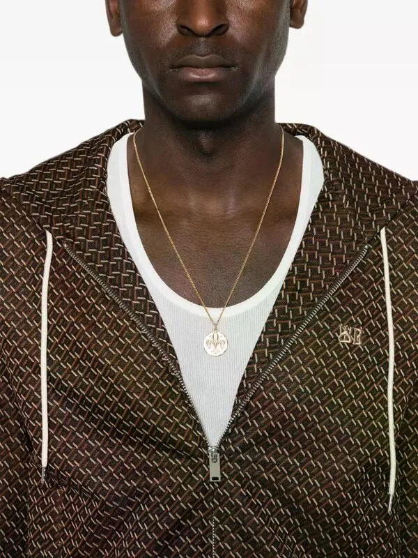 WALES BONNER Geometric-pattern Zip-up Hoodie