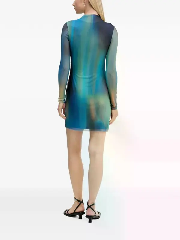 Desigual Ruched Mesh Mini Dress