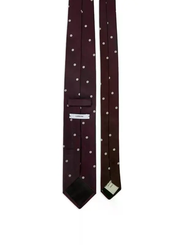 LARDINI Polka-dot Silk Neck Tie - Red