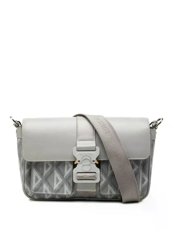 Dior 2022 Coated Canvas Cd Diamond And Calfskin Hit The Road Messenger Bag Crossbody Bag - Grey