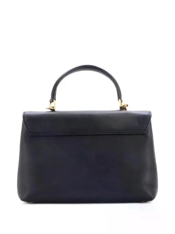 Celine Nino Top Handle Bag Leather Medium Satchel - Black