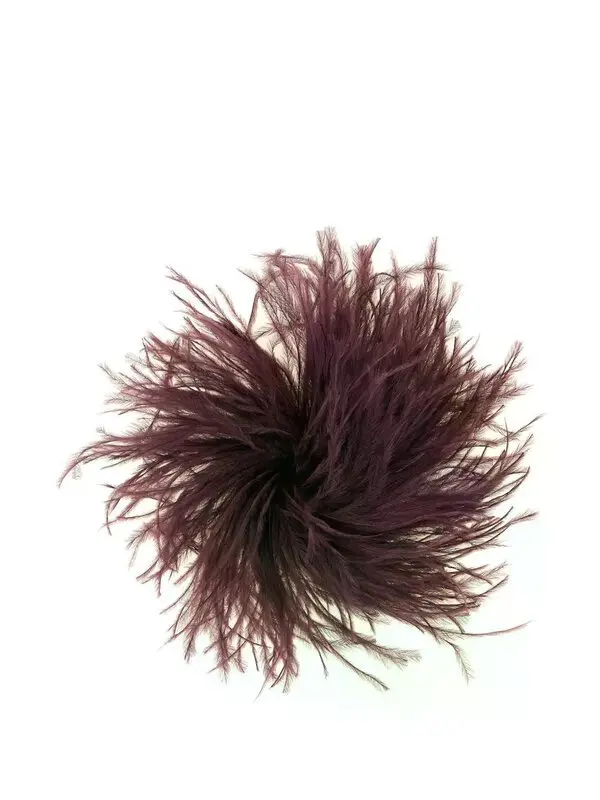 GIANLUCA CAPANNOLO Ostrich Feather Brooch - Purple