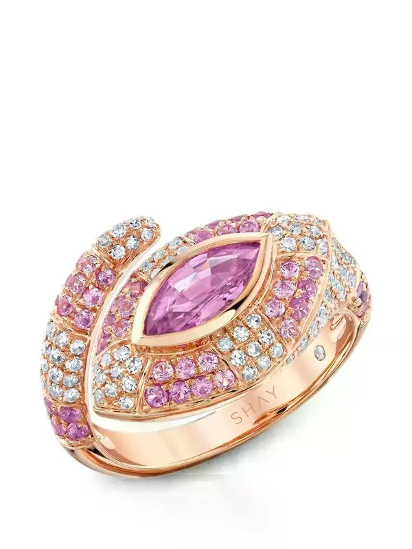 Shay Evil Eye Sapphire And Diamond Ring - Pink