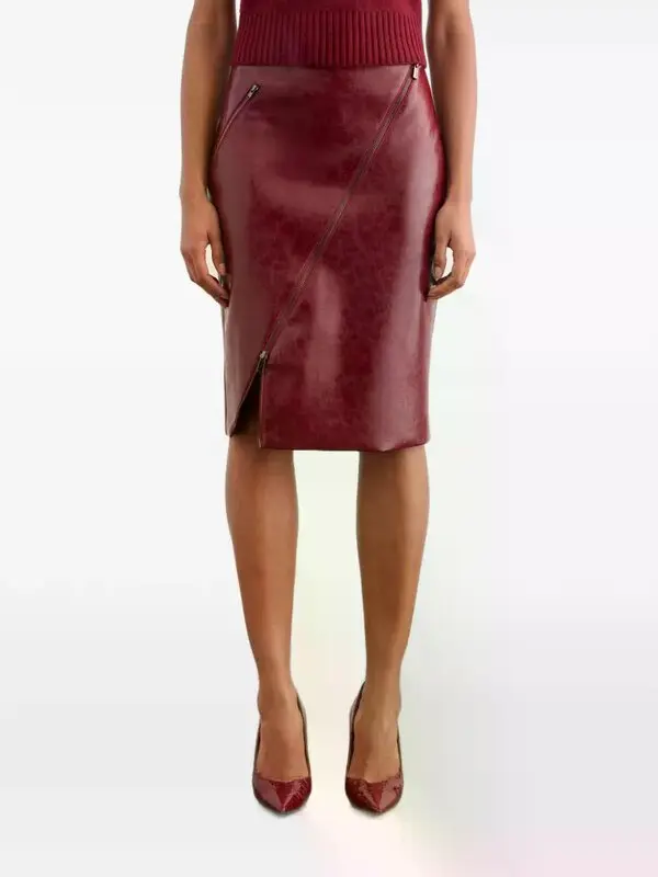 TOCCIN Zip-detail Pencil Midi Skirt