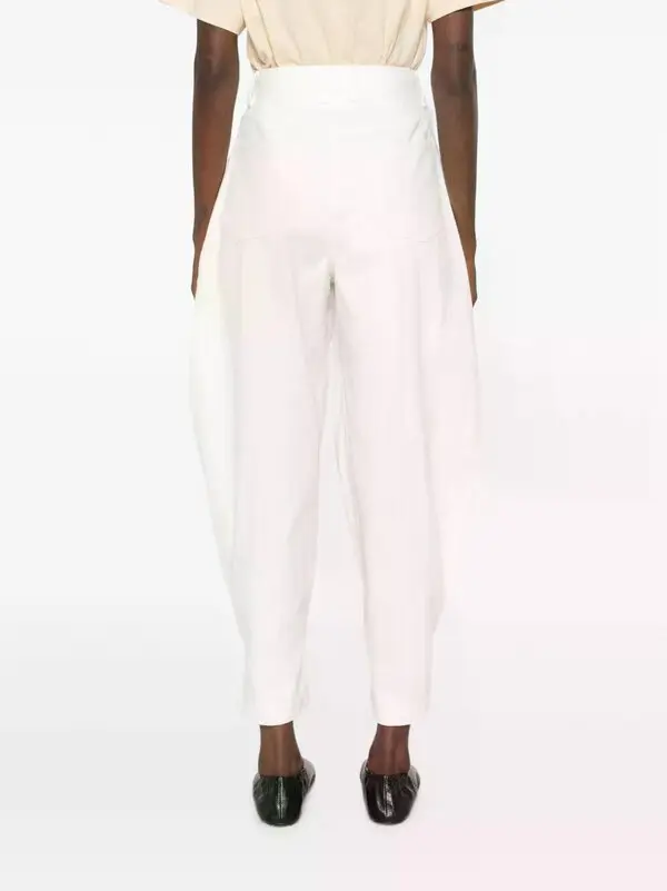 LAMRONS Cotton Pleated Jeans With Button Cuffs