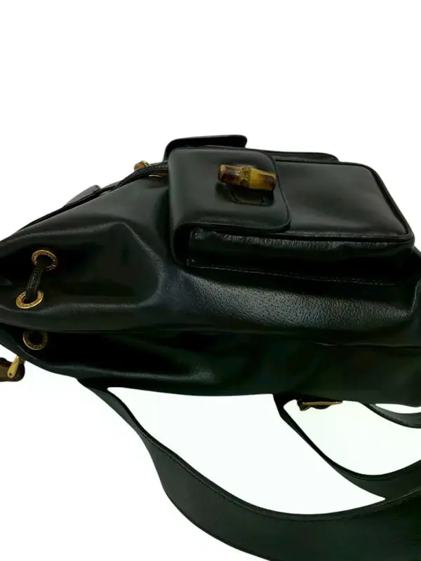 Gucci 20th Century Calfskin Bamboo Drawstring Backpack