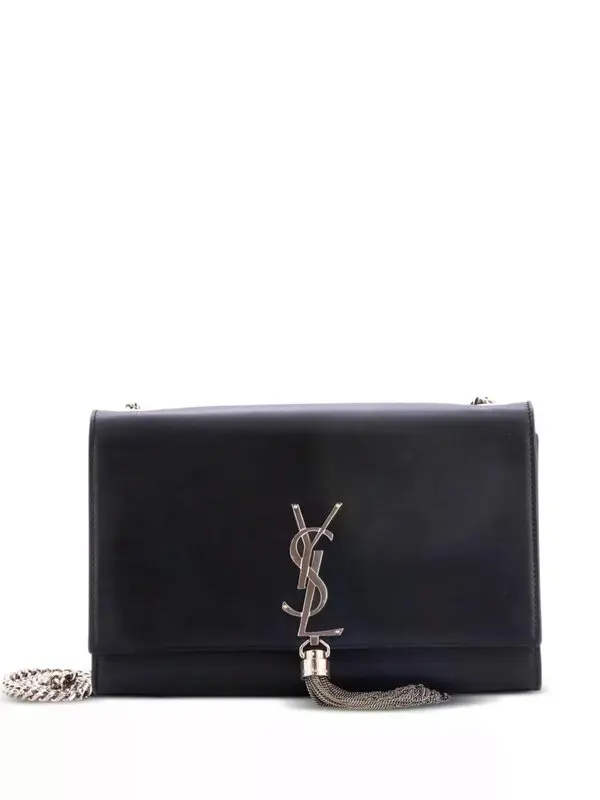 Saint Laurent Classic Monogram Tassel Leather Medium Crossbody Bag - Black