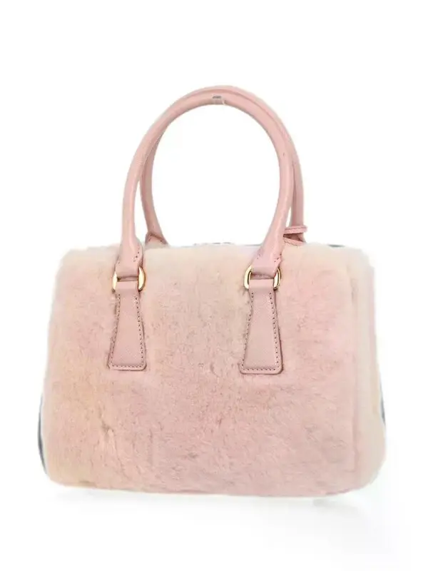 Prada 1990-2000s Mini Galleria Shearling Tote Bag